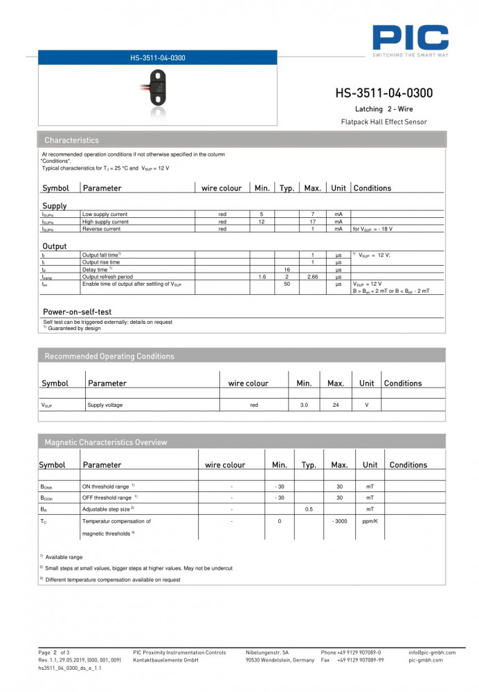 HS-3511-04-0300 datasheet page 2