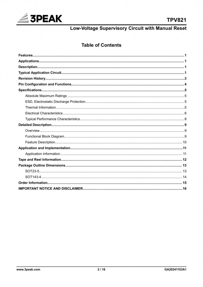 TPV821 datasheet page 2