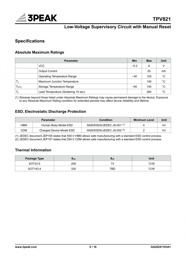 TPV821 datasheet page 5