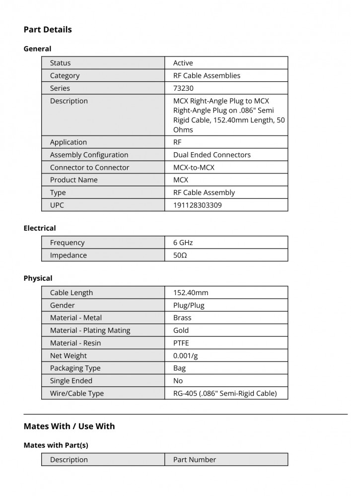 MOLEX 732309391 product drawing, page 2