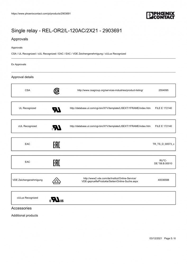 Phoenix Contact 2903691 technical document page 5