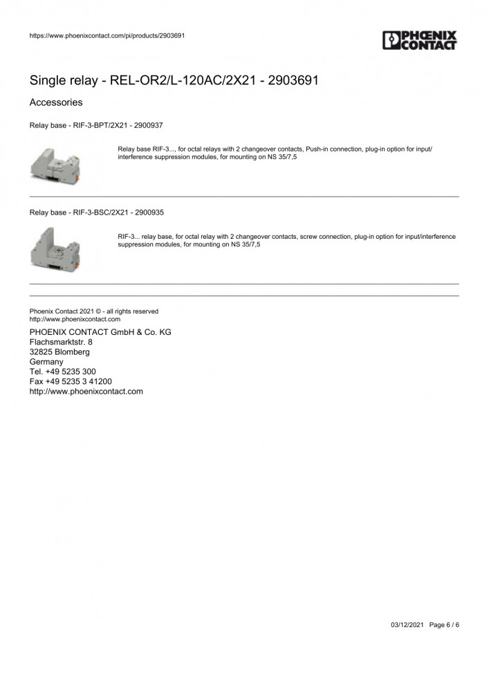 Phoenix Contact 2903691 technical document page 6