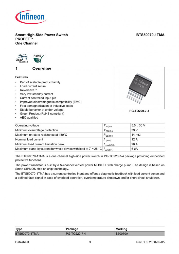 BTS50070-1TMA datasheet page 3