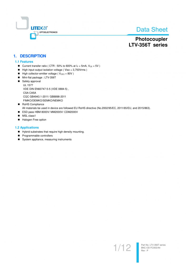 LTV-356T datasheet page 2