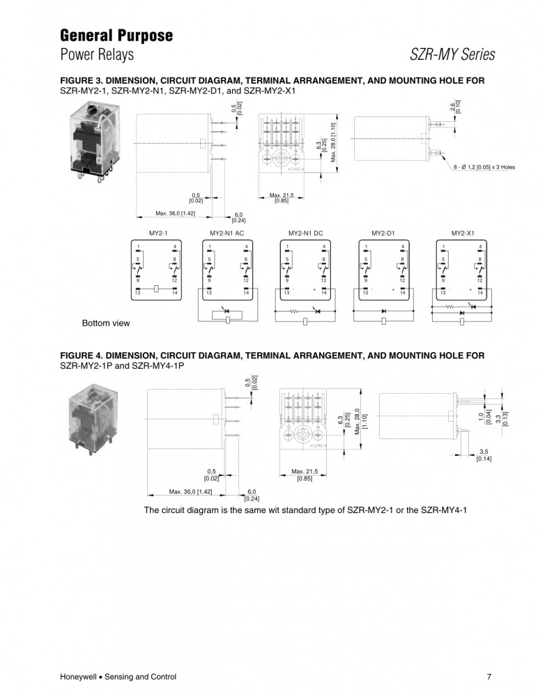 Honeywell SZR-MY Series datasheet page 7
