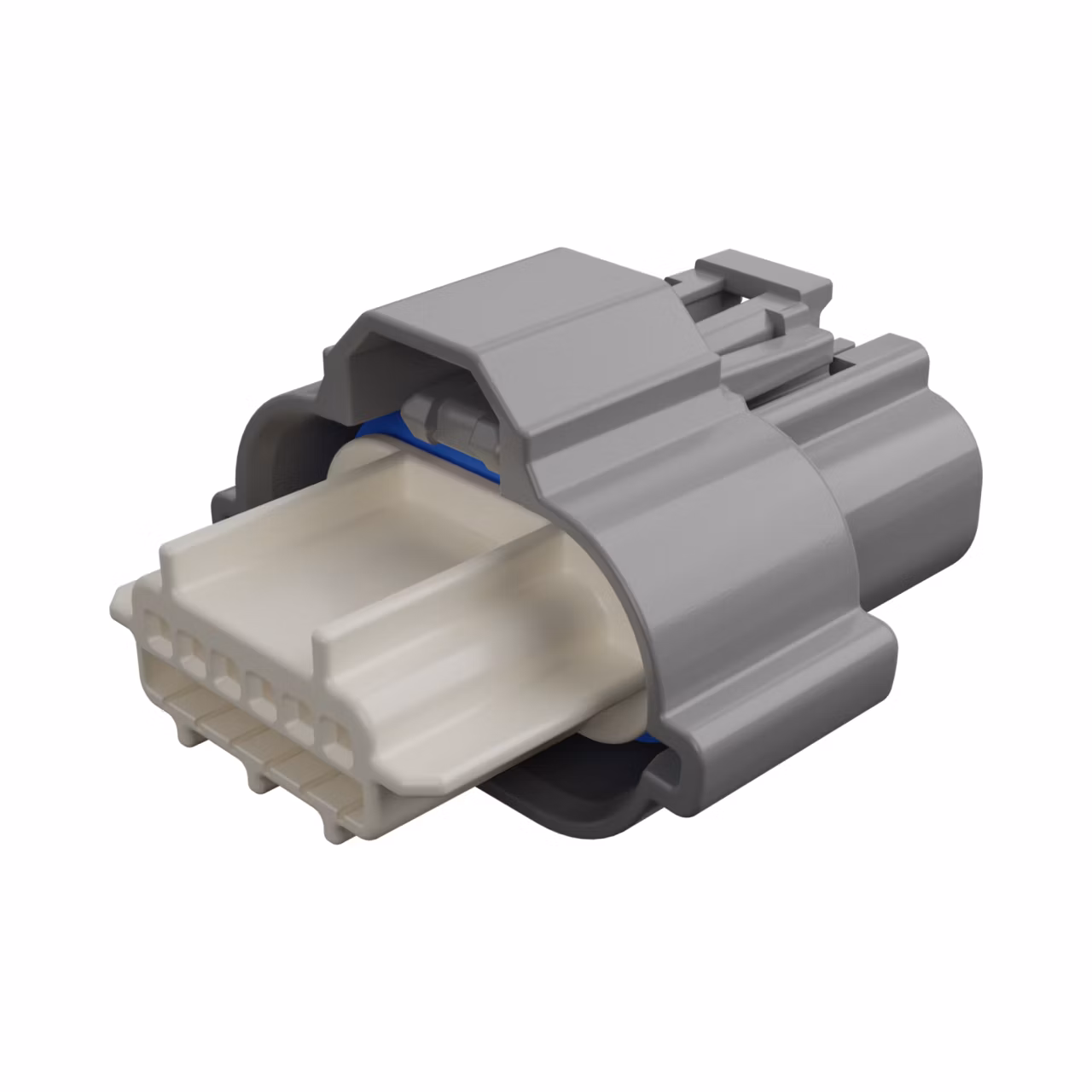 Squba Sealed Receptacle Assembly, 1.80mm Pitch, Single Row, 6 Circuits, Gray for sale