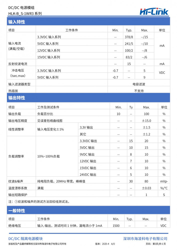 B0505S-1WR3 datasheet page 3