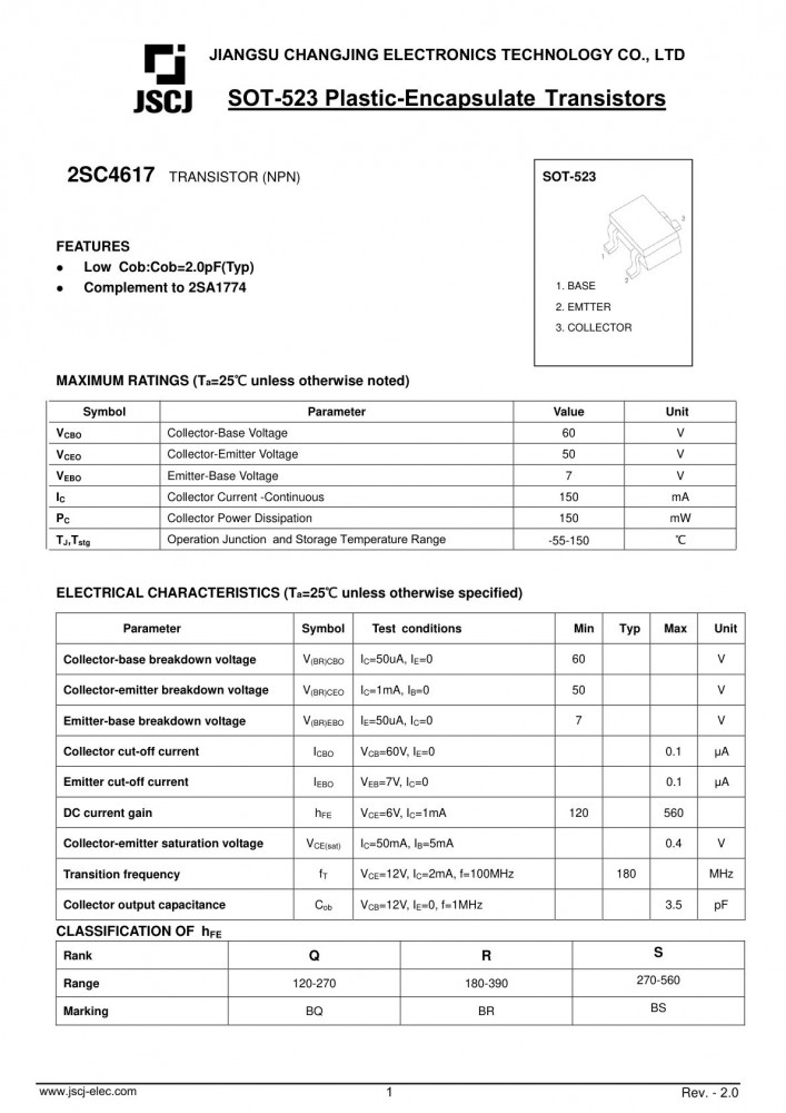 2SC4617 datasheet page 1