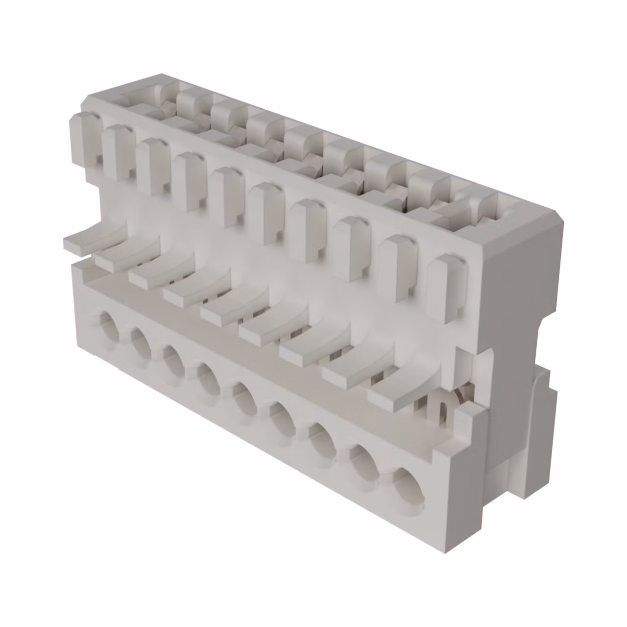 Appli-Mate RAST 2.5 Female Connector, 2.50mm Pitch, 9 Circuits, All Position Keys, Closed Endwalls, Polarizing Rib Between Circuits 8 & 9 for sale