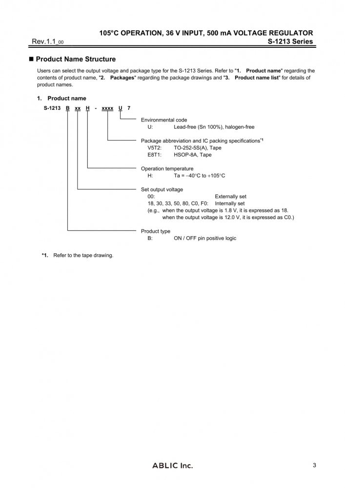 ABLIC S-1213 datasheet page 3