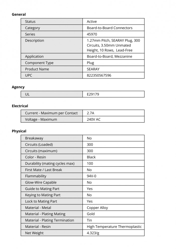 Technical document image 2 for MOLEX 459703311