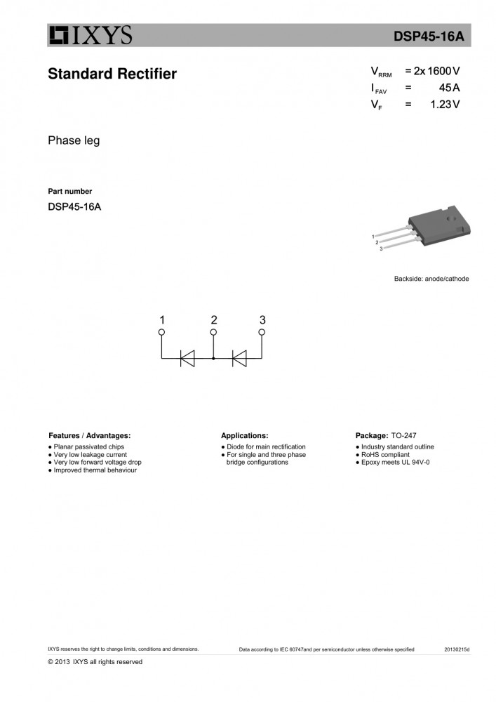 DSP45-16A datasheet page 1