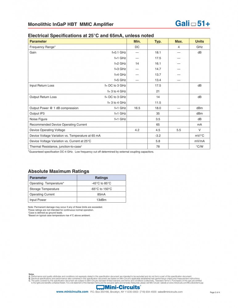 GALI-51+ datasheet page 2