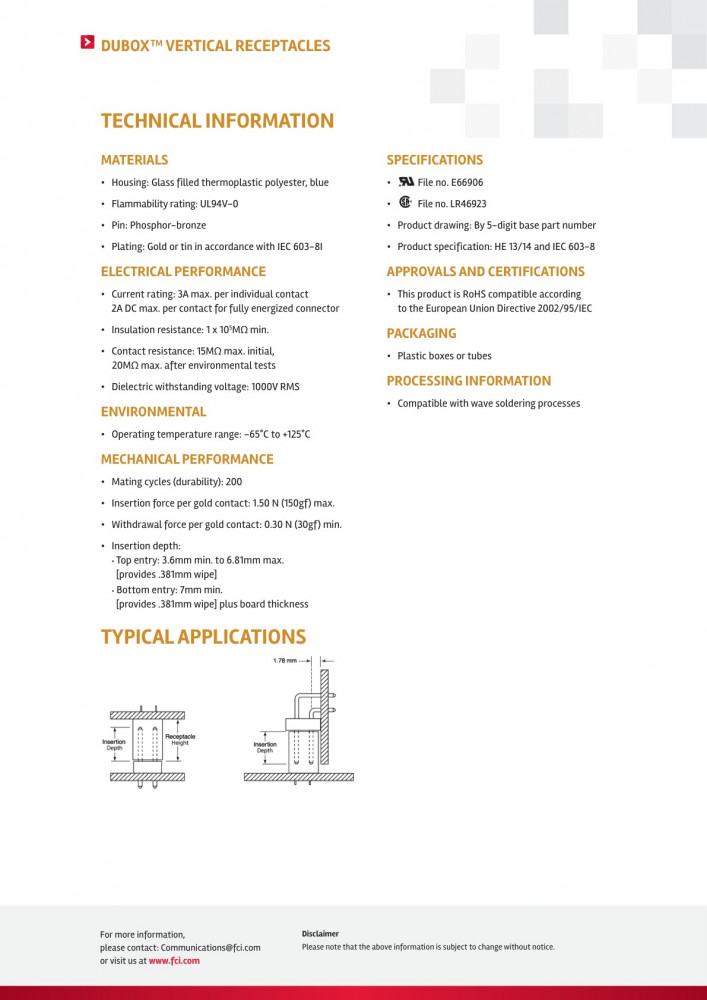 Amphenol Dubox documentation page 5