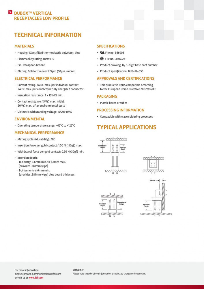 Amphenol Dubox documentation page 8