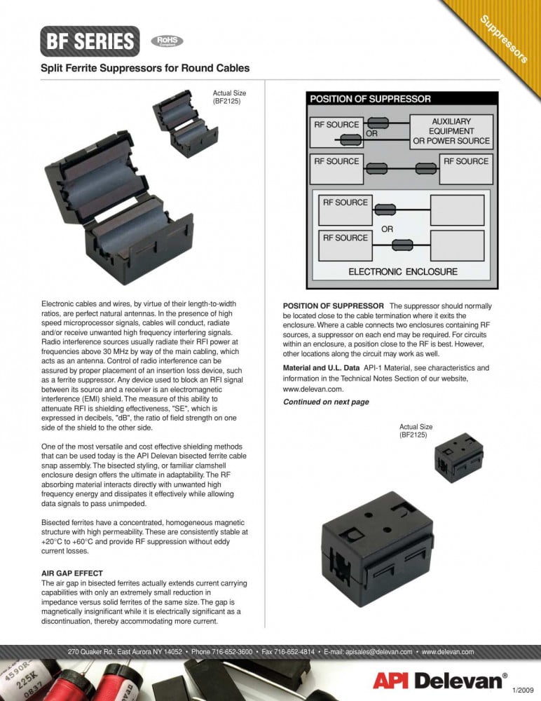 API Delevan BF1125-5 technical document page 1