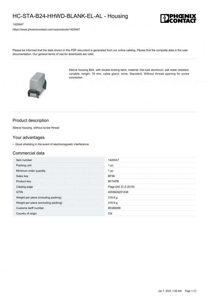 Phoenix Contact 1420047 document page 1
