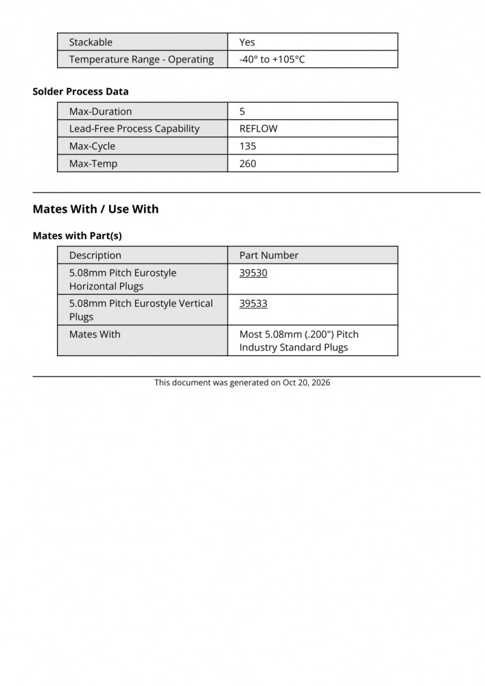 Molex 39538 series technical document, page 3