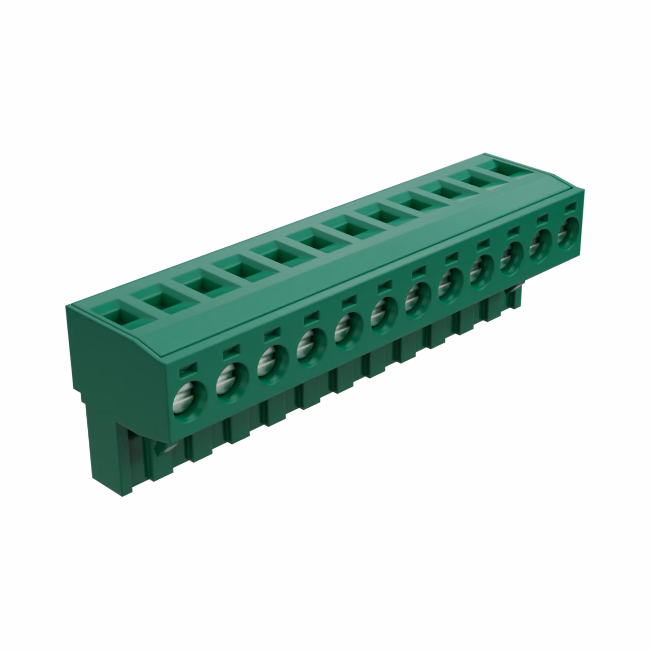 5.08mm Pitch Eurostyle Horizontal Plug, with Standard Imprinting, Green Housing, Gold (Au) Plated, 12 Circuits for sale