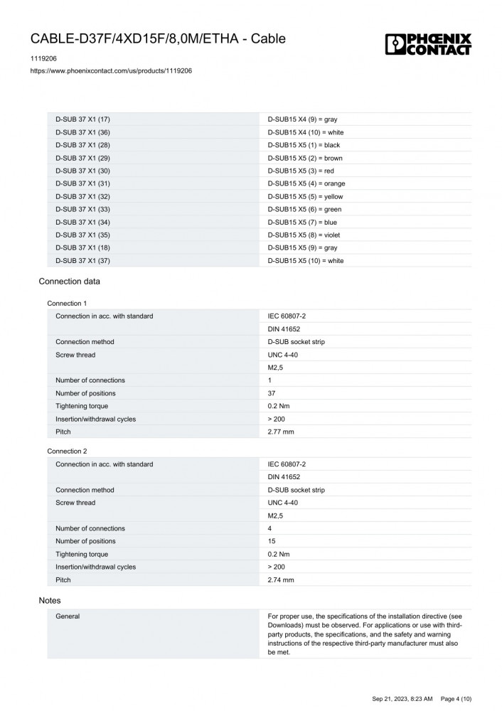 Phoenix Contact 1119206 technical document page 4