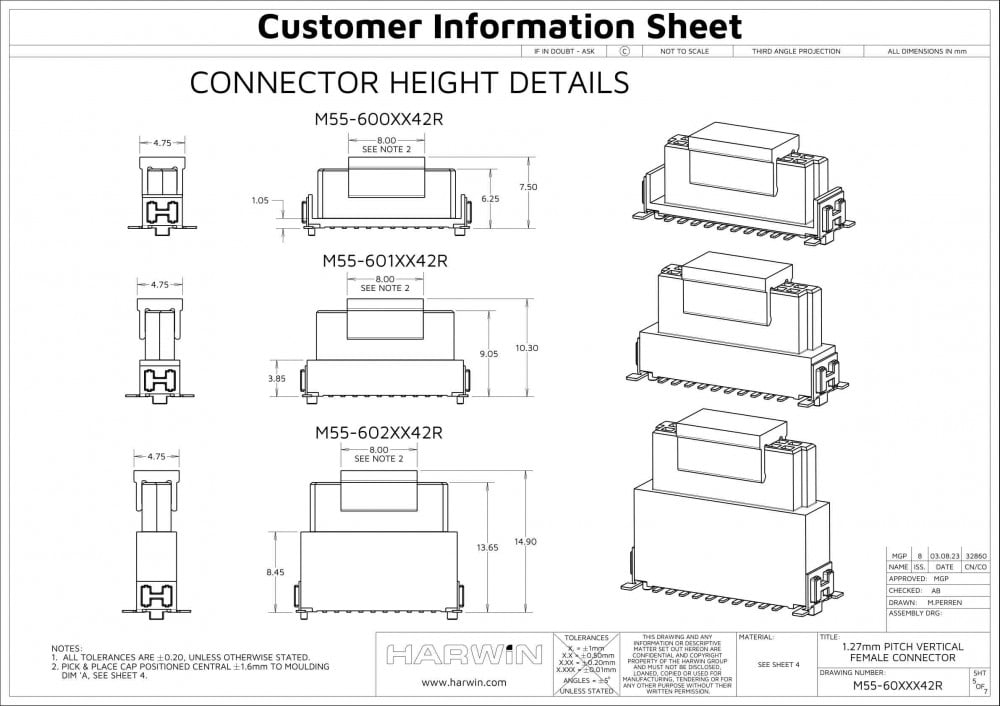 Harwin M55-6002642R technical drawing page 2