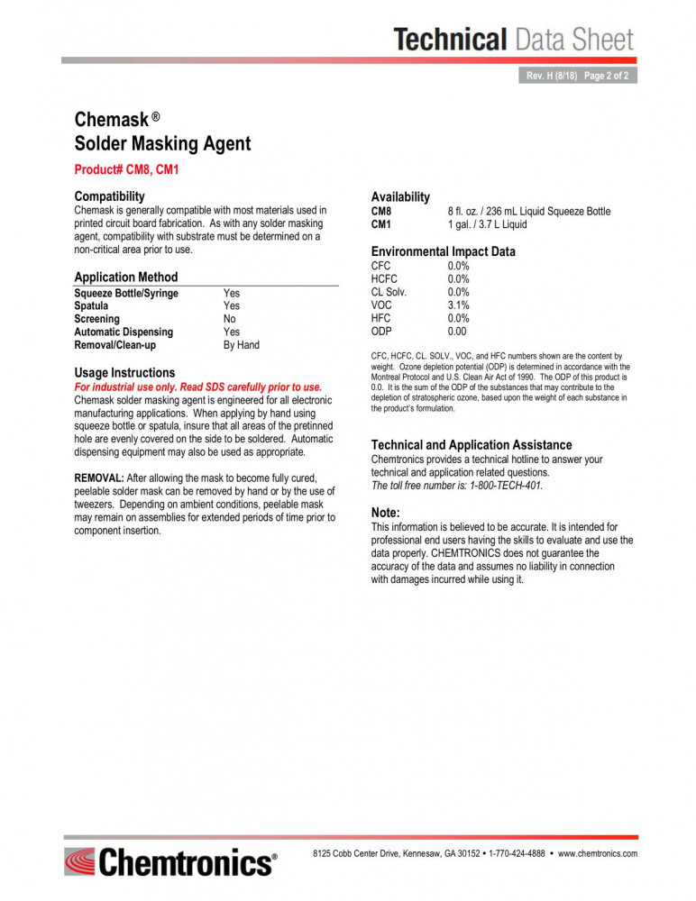 Chemask CM8 technical document image 2