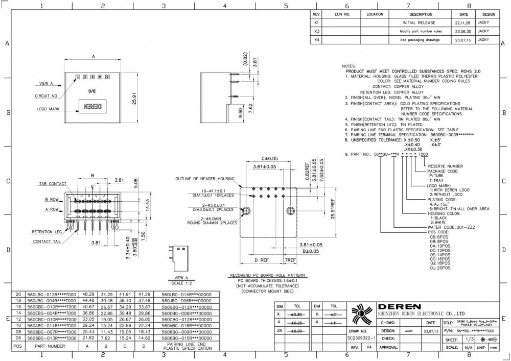 DEREN connector drawing page 1