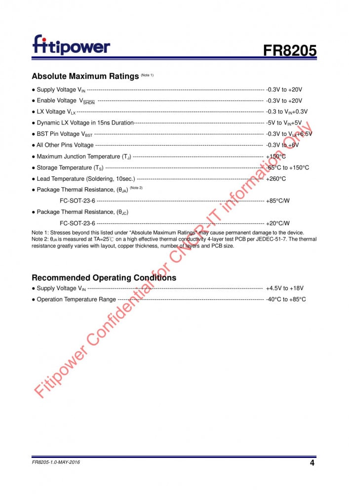 FR8205S6CTR datasheet page 4