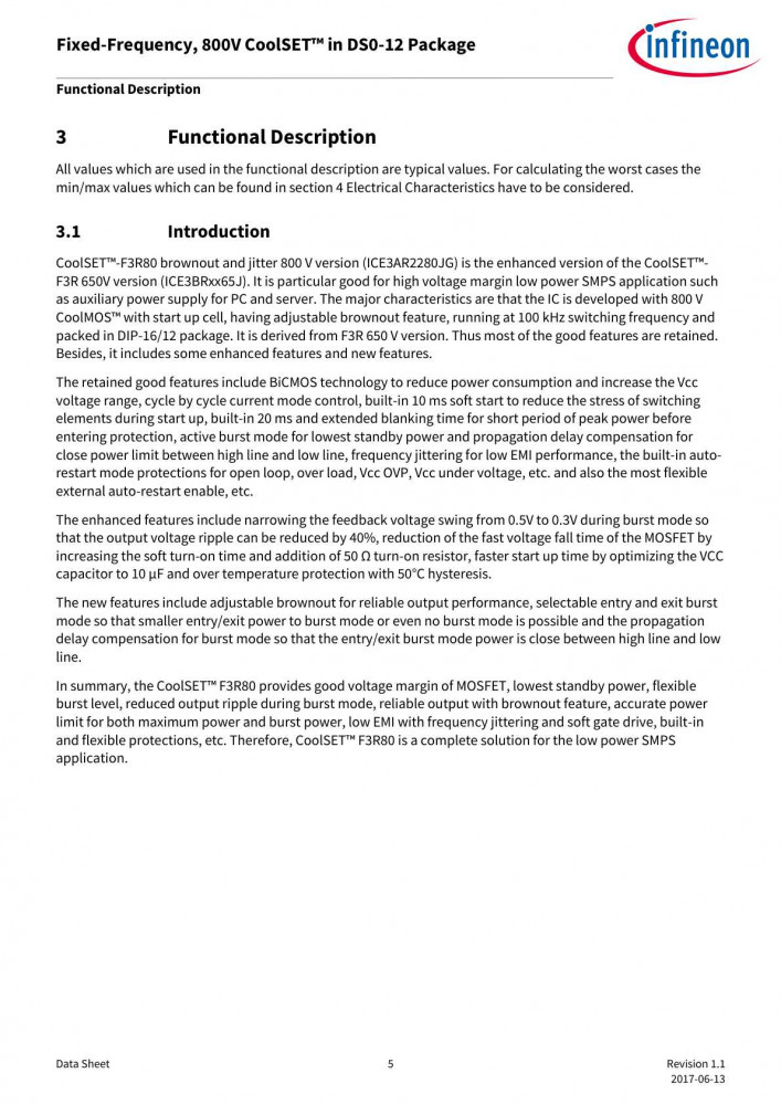 ICE3AR2280JG datasheet page 5