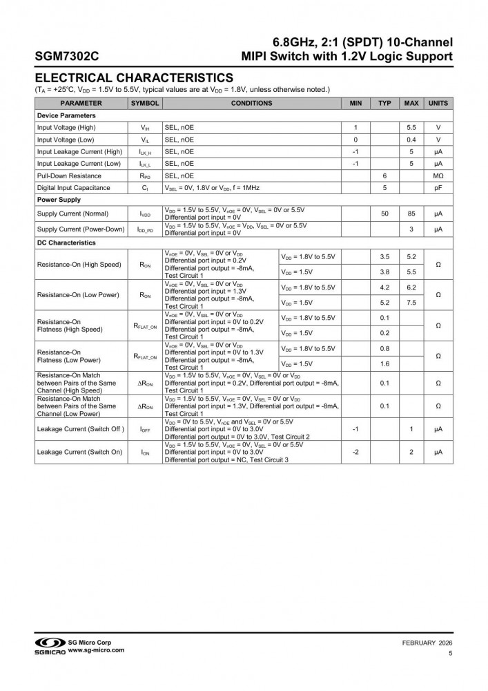 SGM7302C datasheet page 5