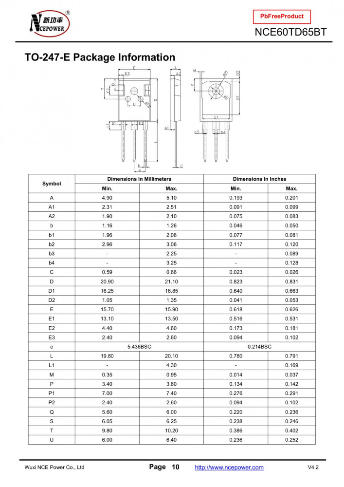 NCE60TD65BT datasheet page 10