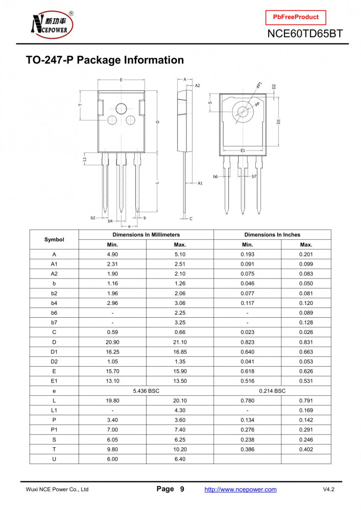 NCE60TD65BT datasheet page 9