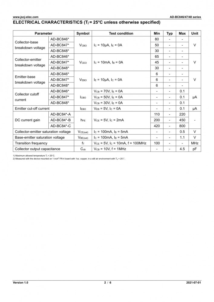 AD-BC848 datasheet page 2
