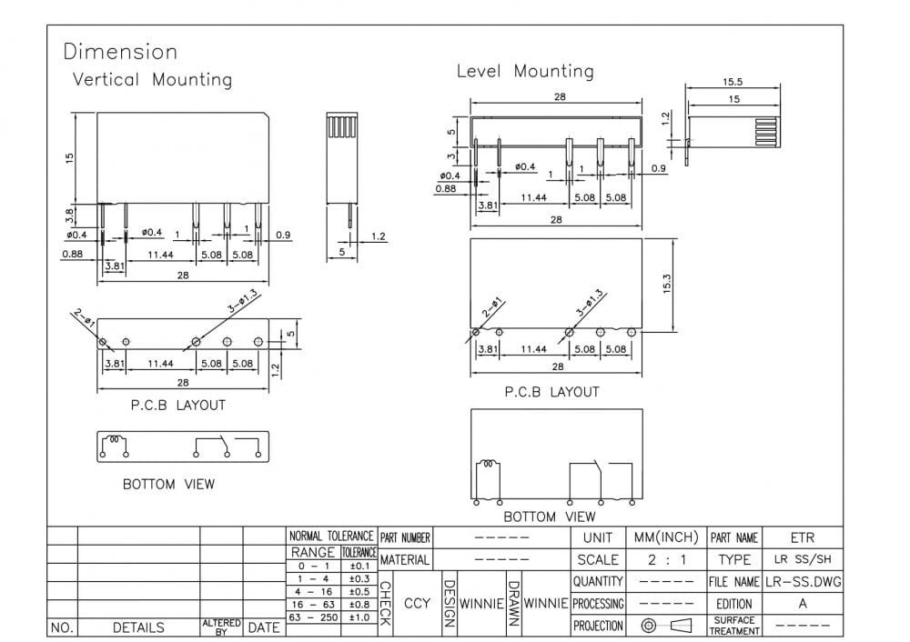 ETR-LR relay part numbering page