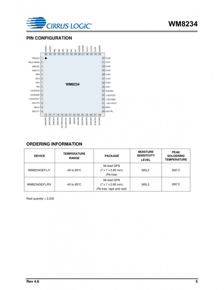 WM8234 datasheet page 5