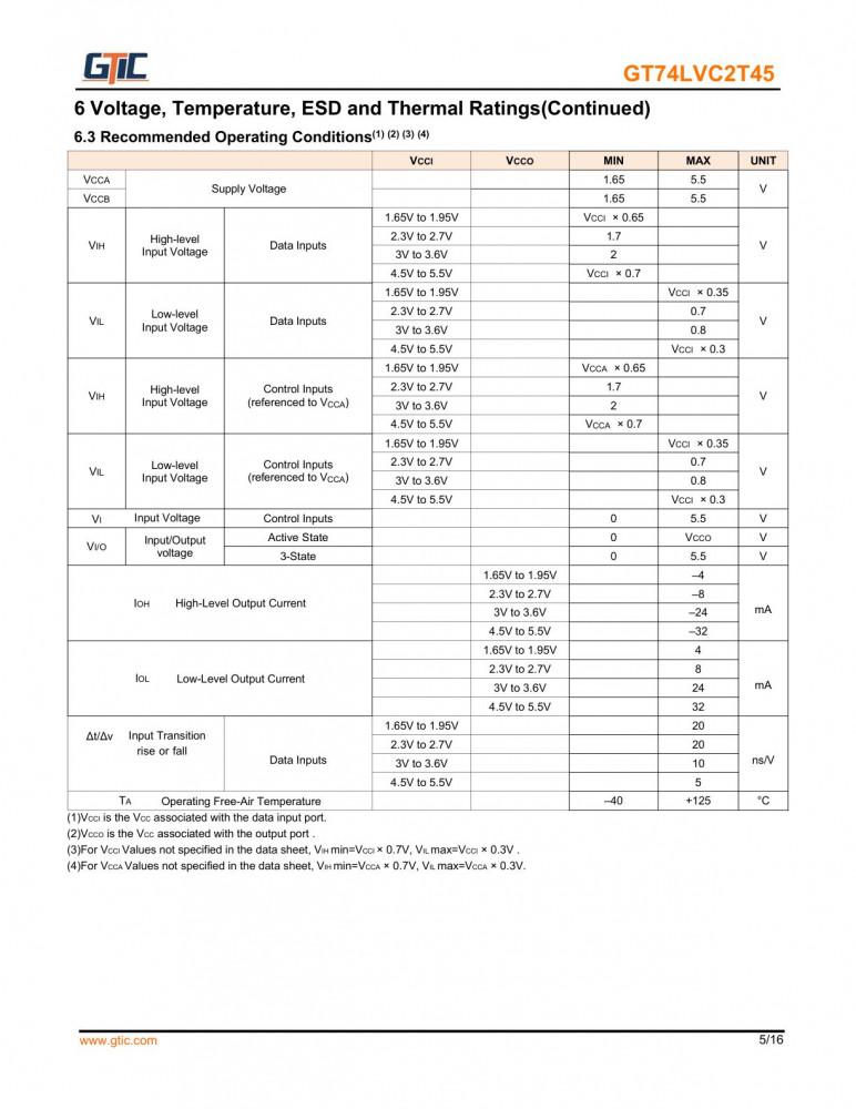 GT74LVC2T45V8 datasheet page 6