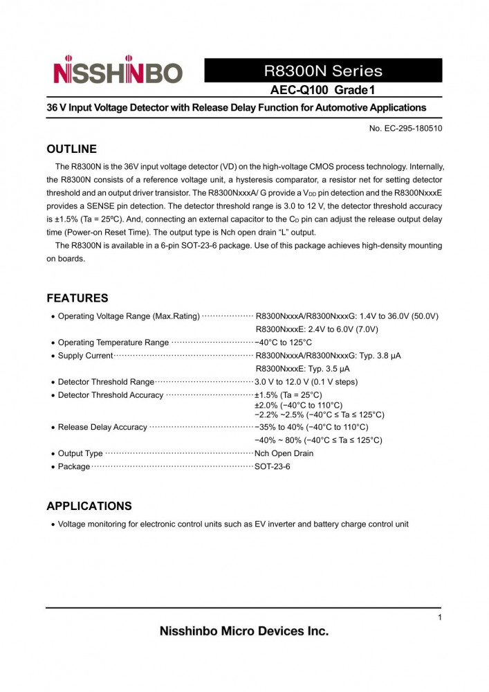 R8300N datasheet page 1