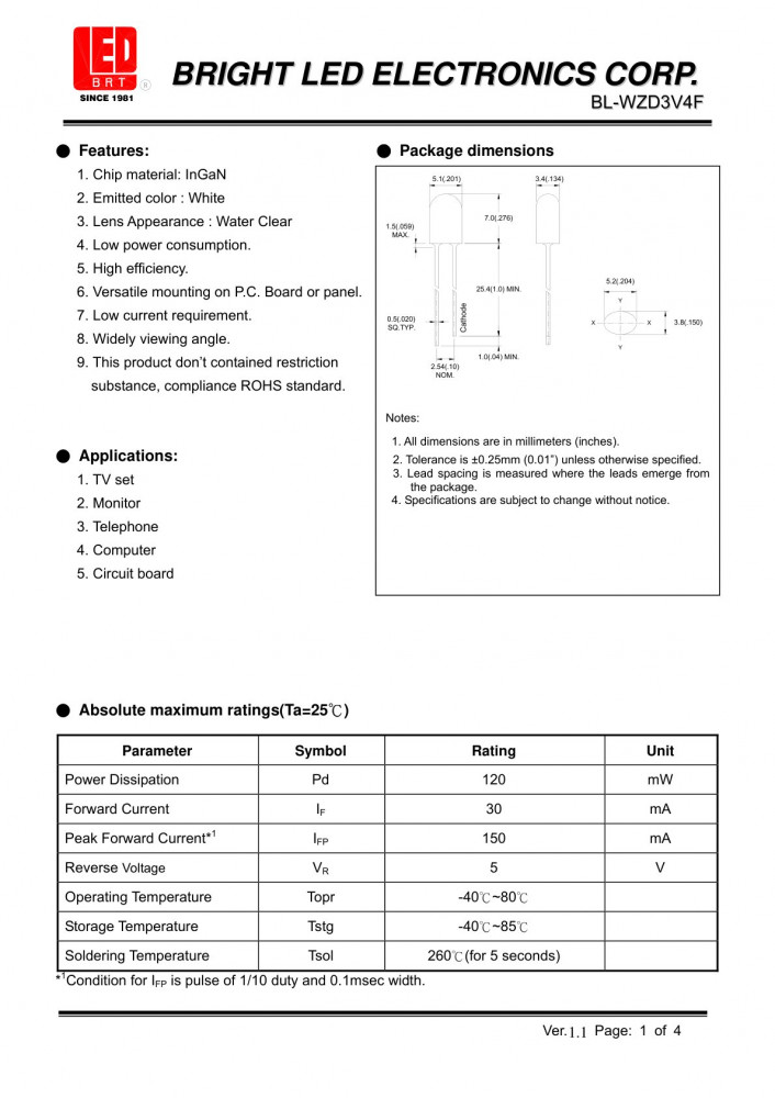 BL-WZD3V4F technical document page 1