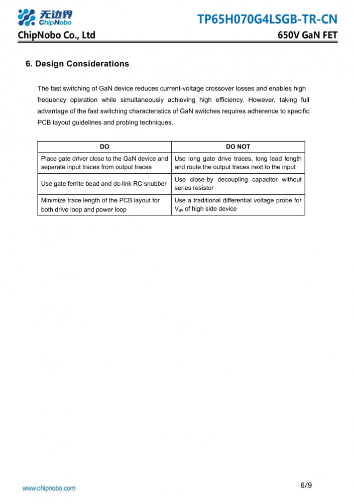 TP65H070G4LSGB-TR-CN datasheet page 6