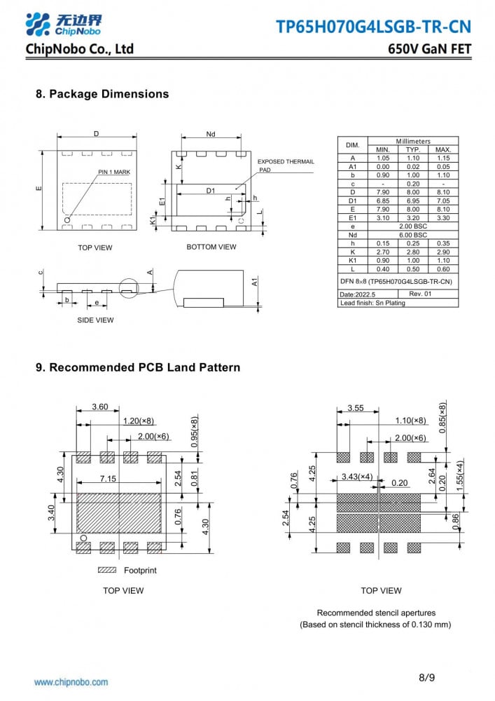 TP65H070G4LSGB-TR-CN datasheet page 8