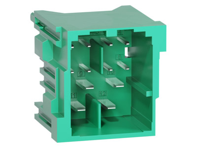 stAK50h Vertical Hybrid Header, 12 Circuits, Key 2, Green, Tray for sale