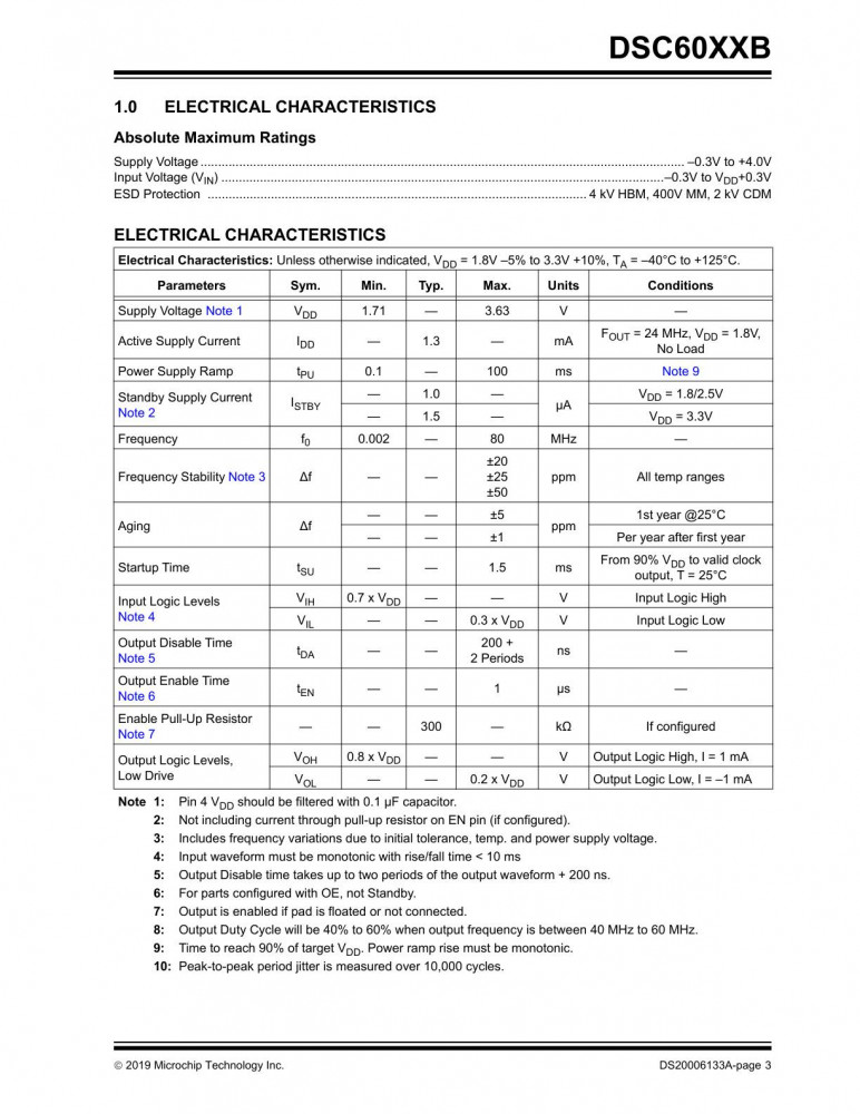 DSC60xxB datasheet page 3