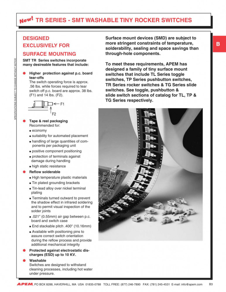APEM TR series datasheet page 3