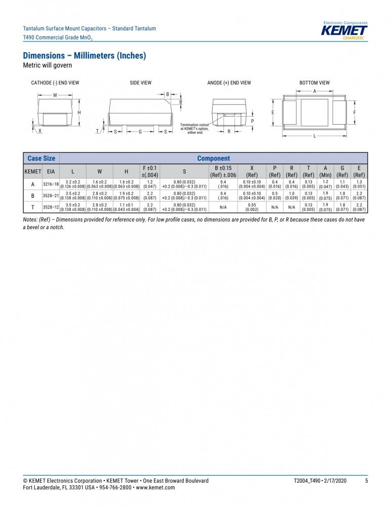 KEMET T490 datasheet page 5