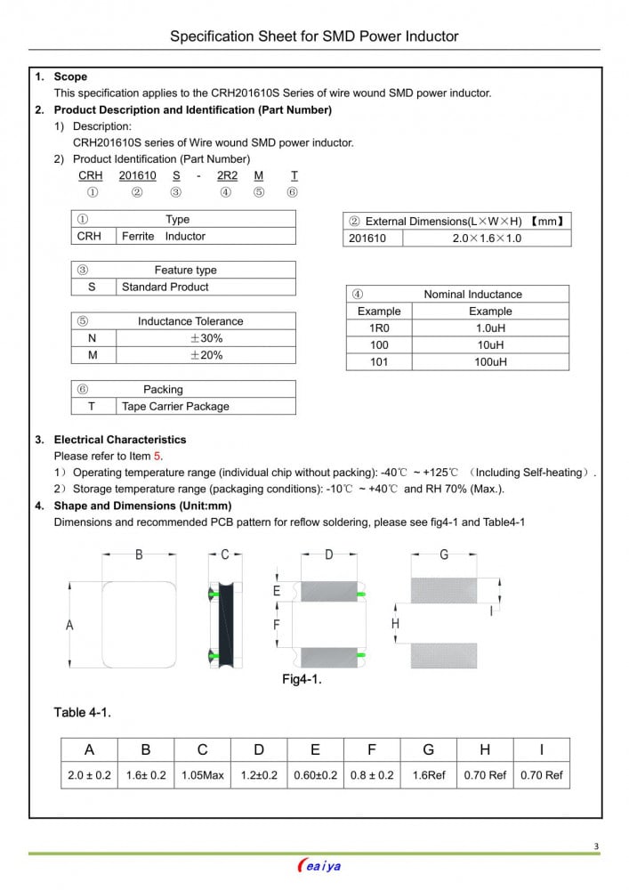 CRH201610S specification page 3