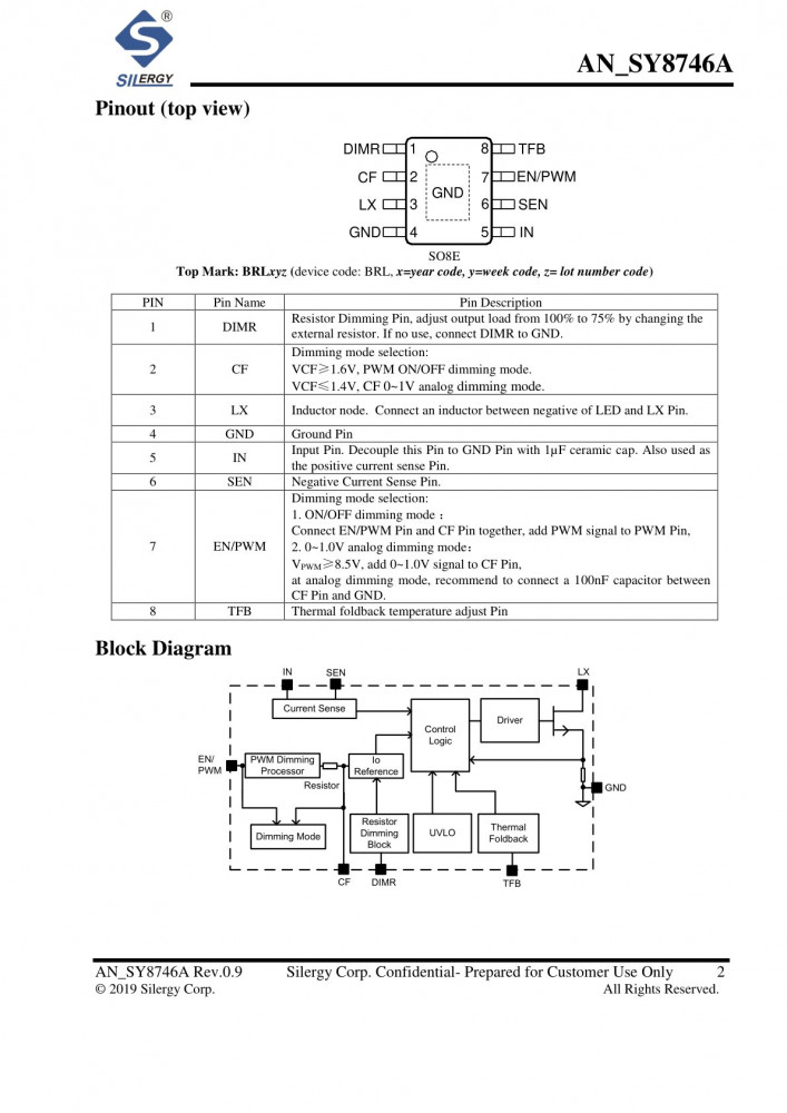 SY8746AFCC technical document page 2