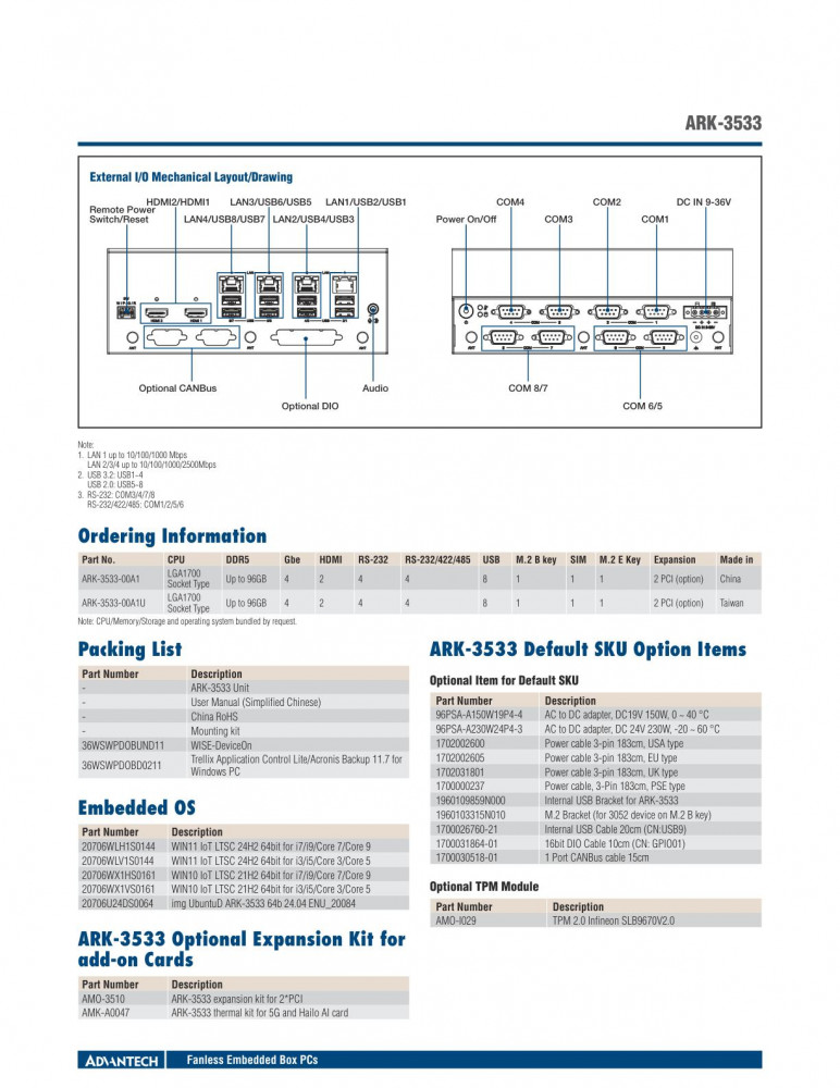 ARK-3533 product documentation page 3