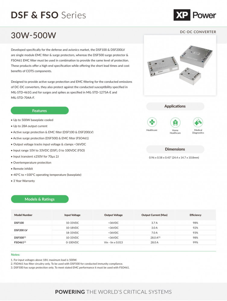 FSO461 technical document page 1