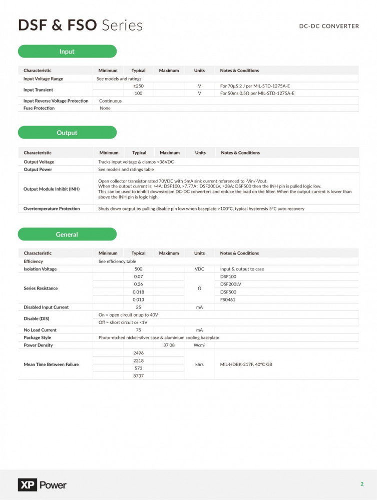 FSO461 technical document page 2