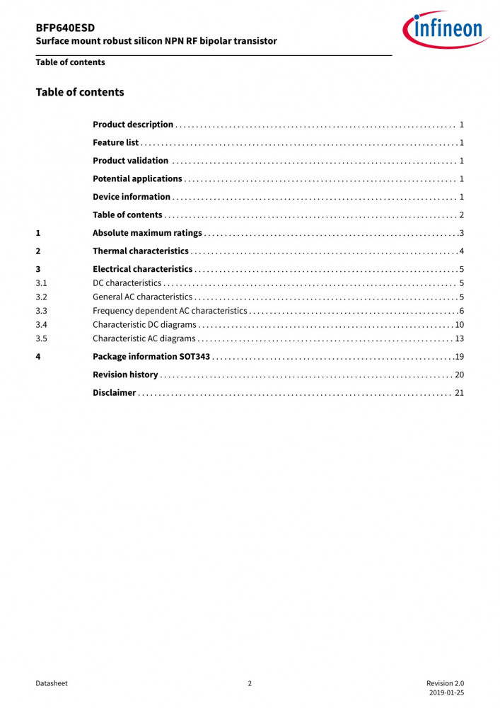 BFP640ESD datasheet page 2
